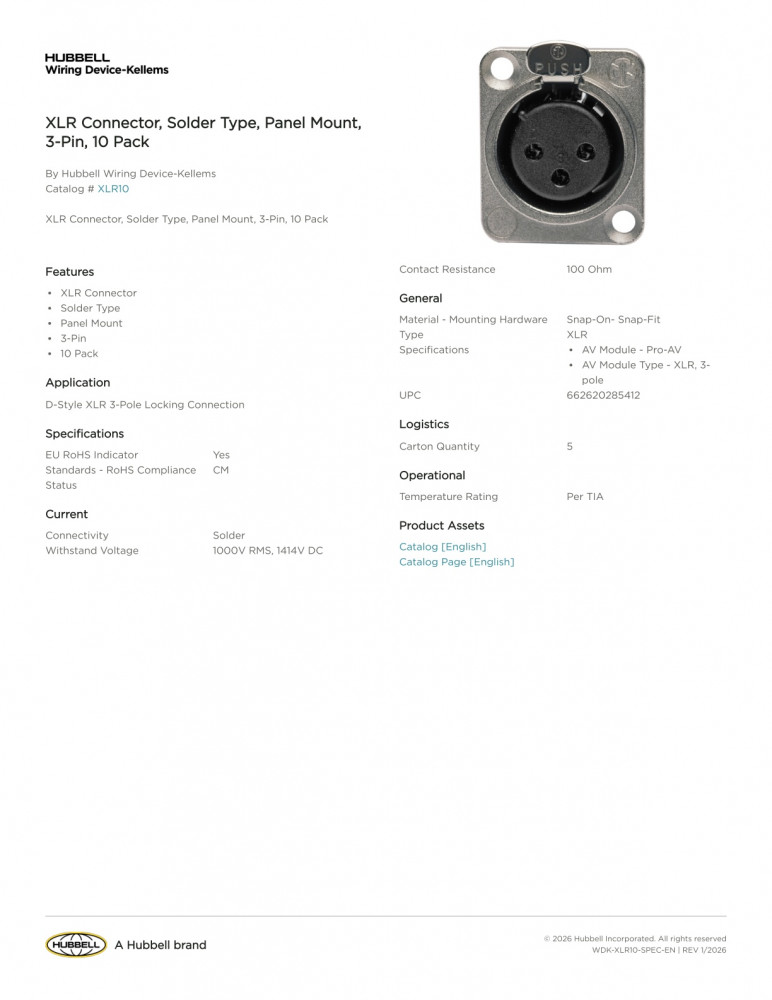 XLR10 technical document image