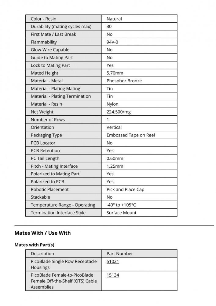 MOLEX 533980367 technical drawing preview, page 3