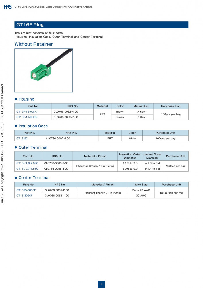 HRS GT16 series datasheet page 4