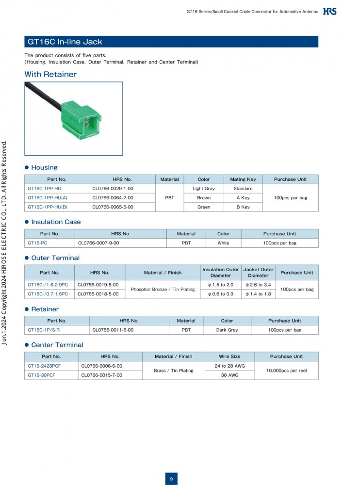 HRS GT16 series datasheet page 9
