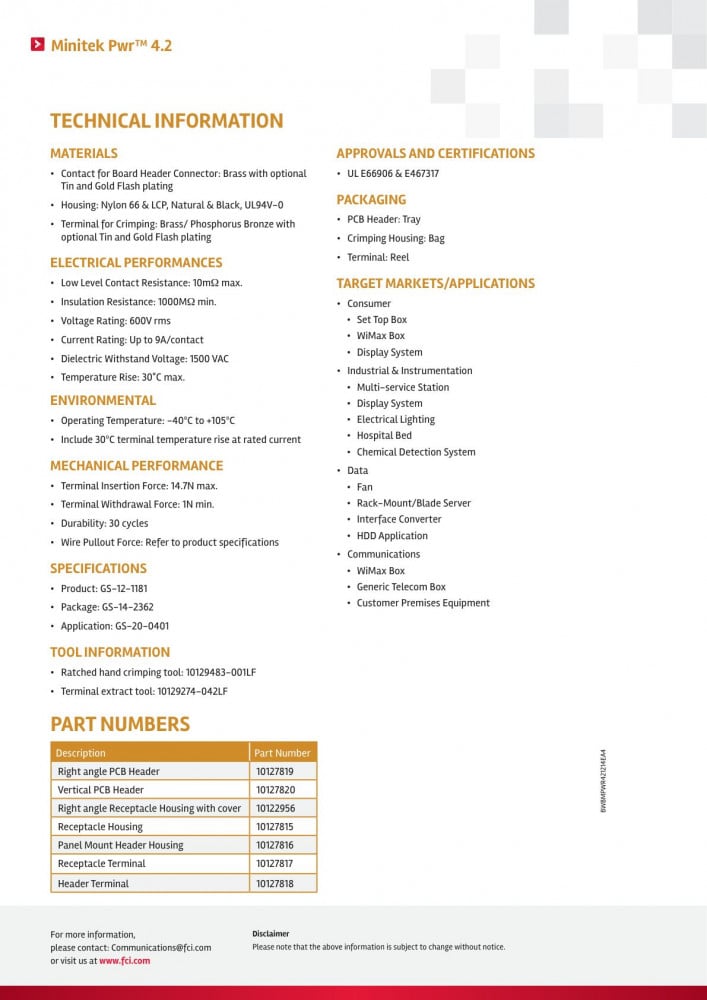 Amphenol Minitek Pwr 4.2 technical document page 2