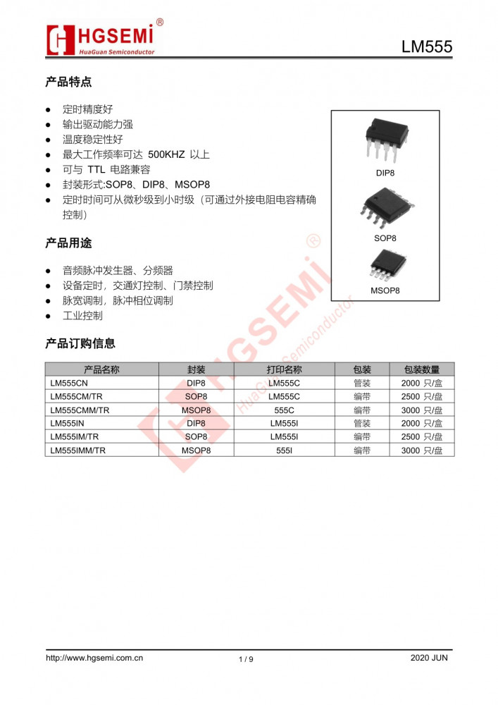 LM555IMM/TR datasheet page 1