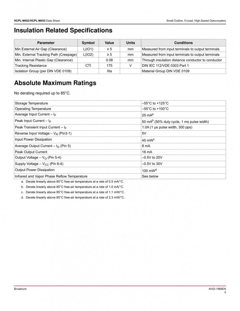 HCPL-M453 datasheet page 5