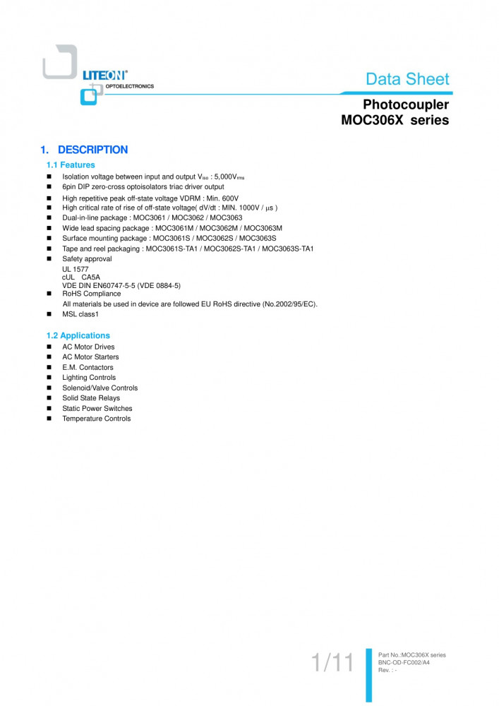 MOC3063 datasheet page 2