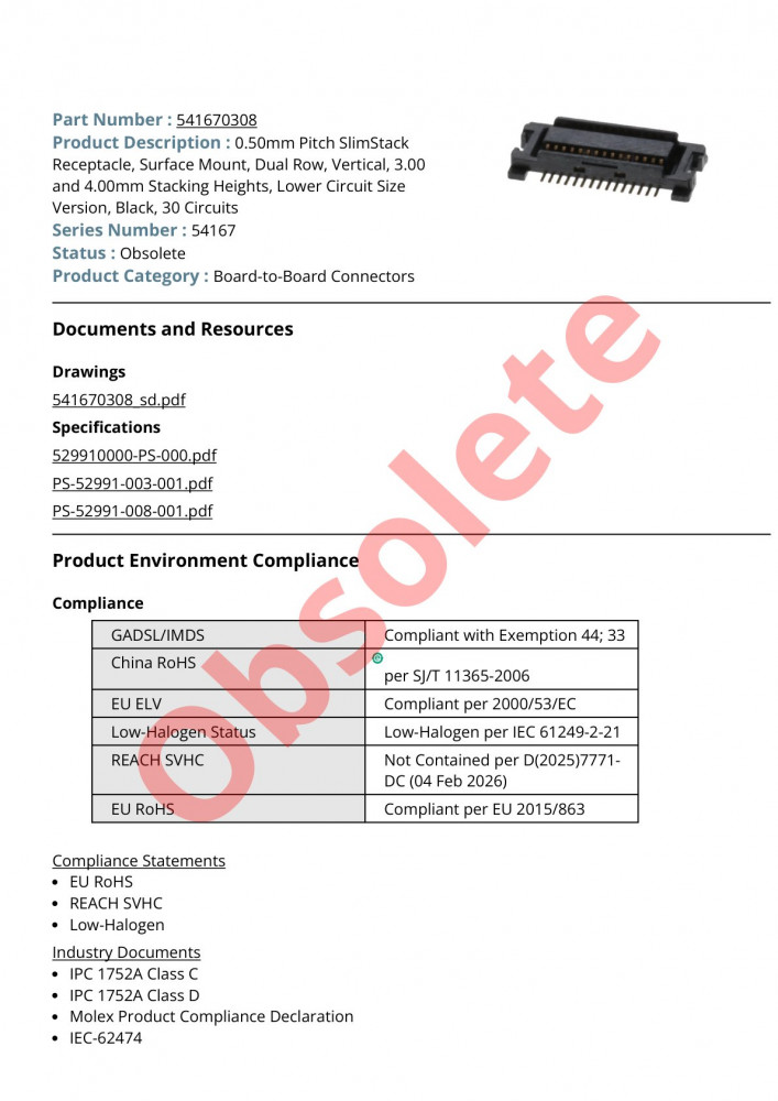 MOLEX 541670308 technical document image 1