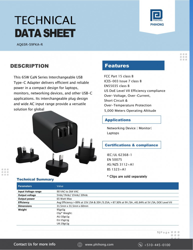 AQ65R-59FKA-R technical document page 1