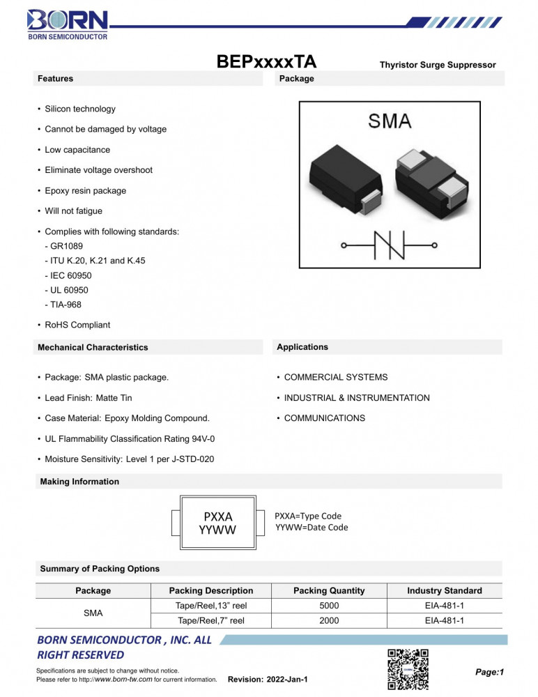 BEP0220TA datasheet page 1