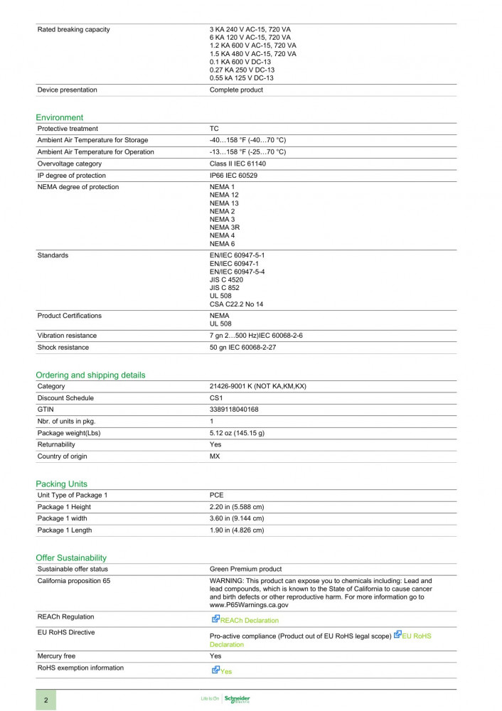 9001KR9BH13 technical document page 2