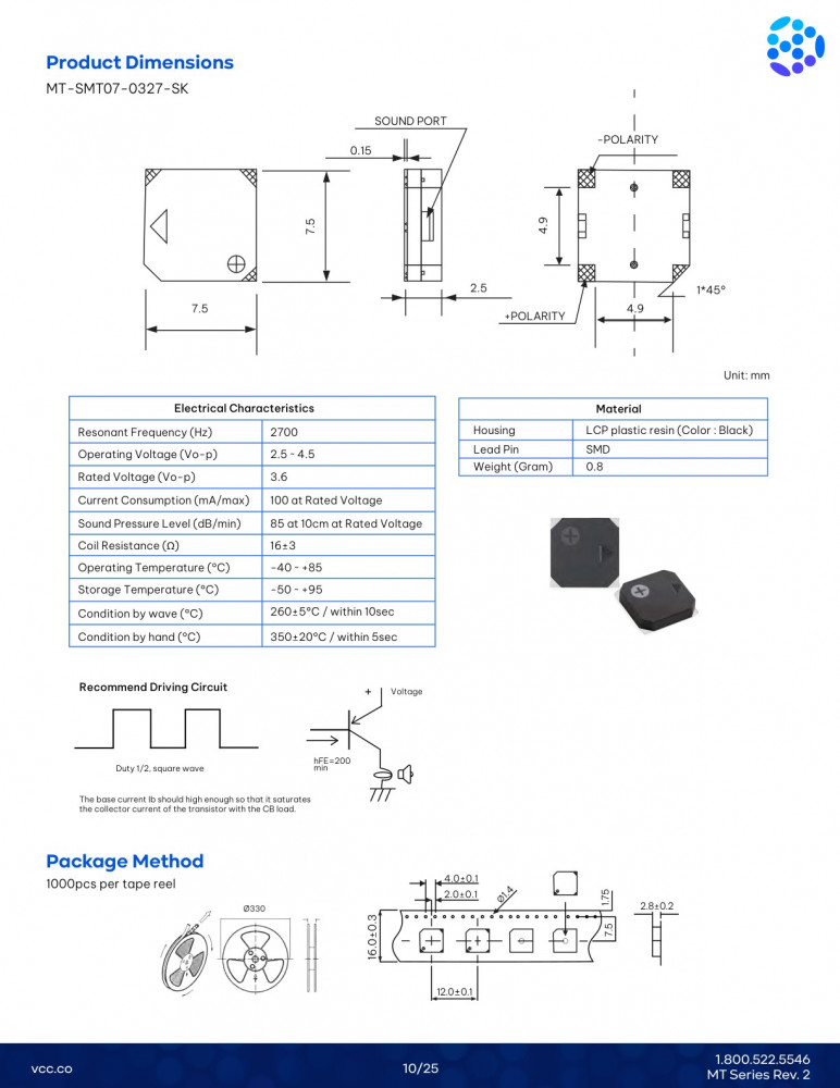 VCC MT Series technical document page 10