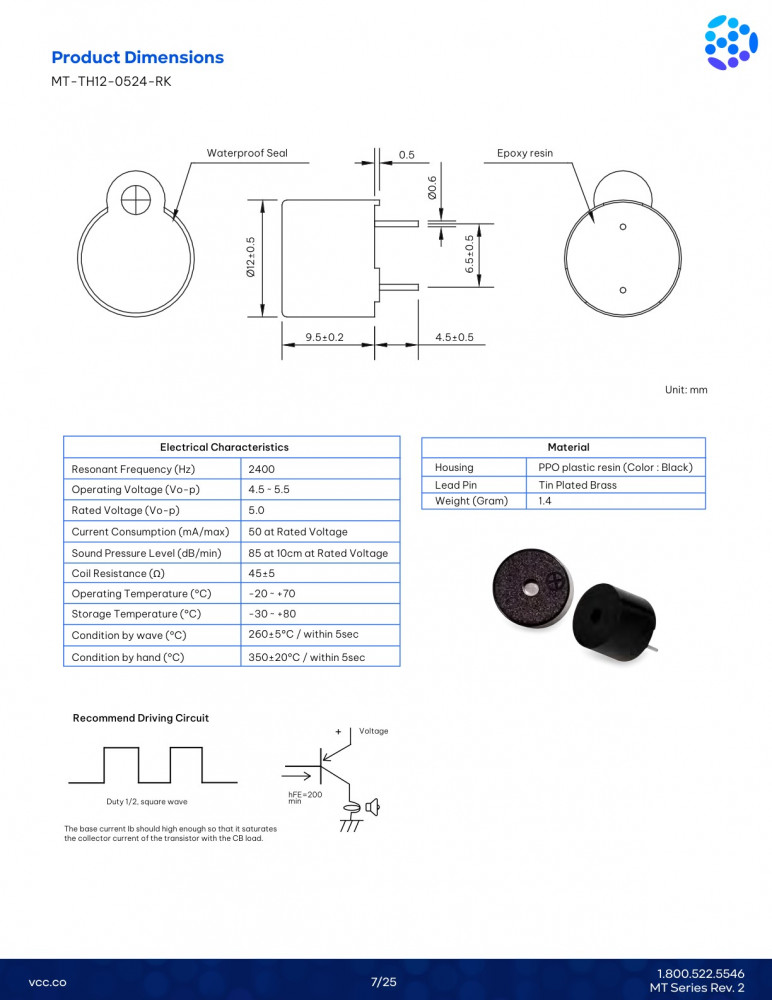 VCC MT Series technical document page 7