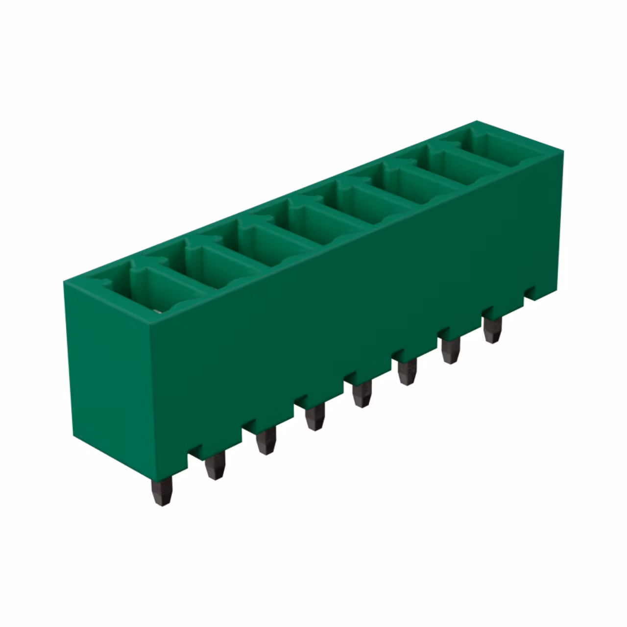 3.81mm Pitch Eurostyle Vertical PCB Header, Green Housing, 8 Circuits for sale