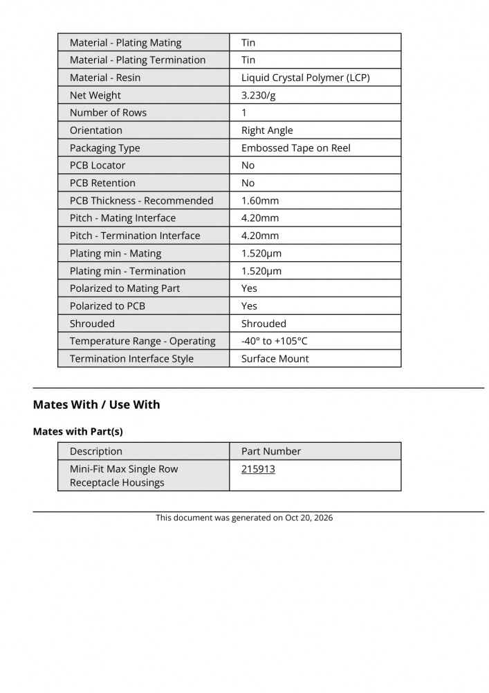 MOLEX 2249001006 technical document page 3