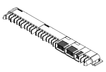 EXTreme Ten60Power Right-Angle Receptacle with Side Guides, 24 Signal Circuits