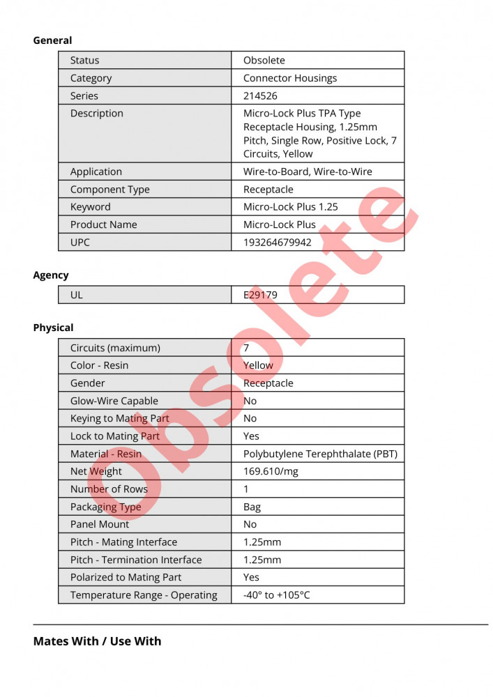 Product document image 2 for MOLEX 2145260703