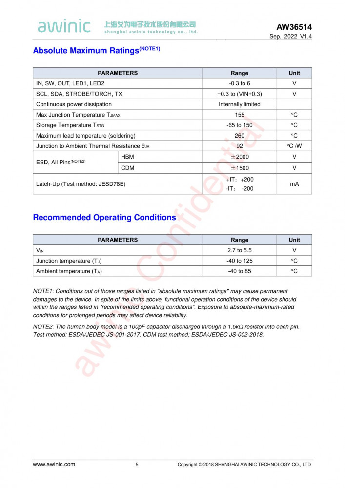 AW36514FCR datasheet page 5