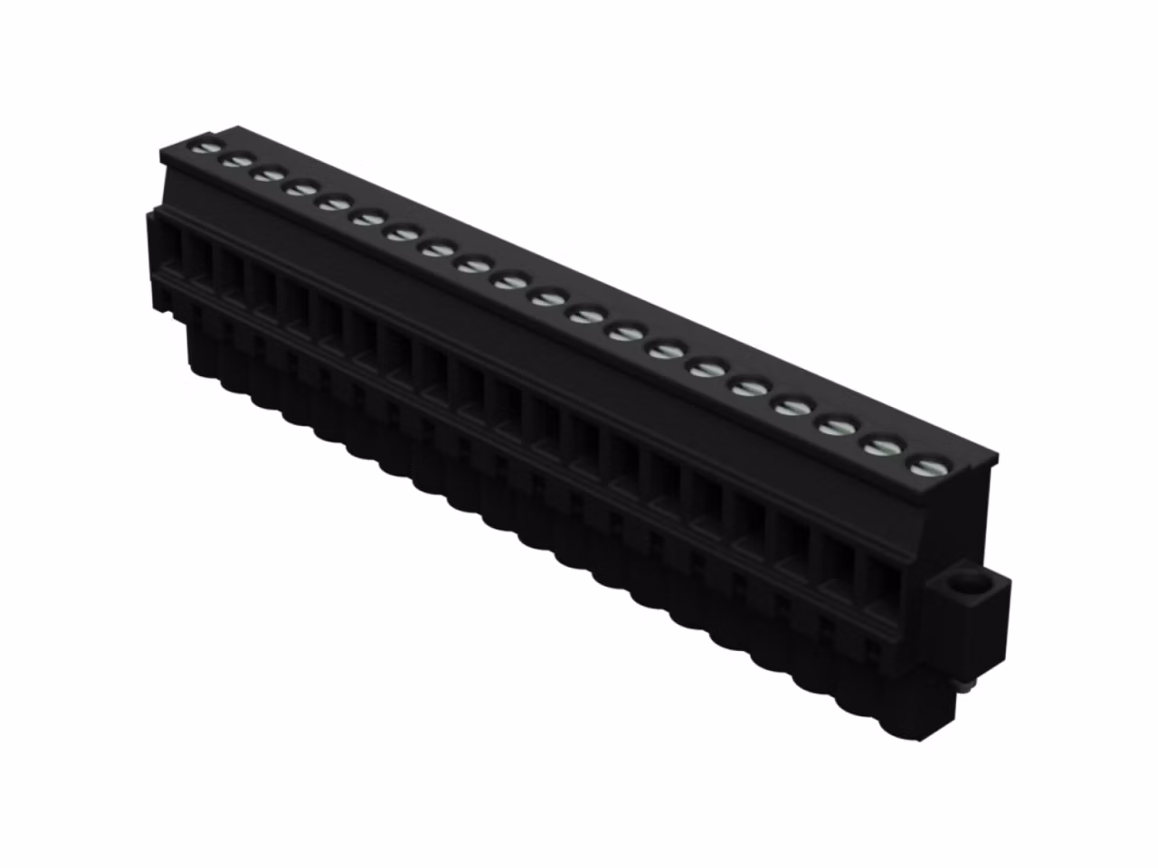 5.00mm Pitch Eurostyle Vertical Plug, with Retention Screws and Standard Imprinting, Rear Wire Entry, Gold (Au) Plated, Black, 20 Circuits for sale