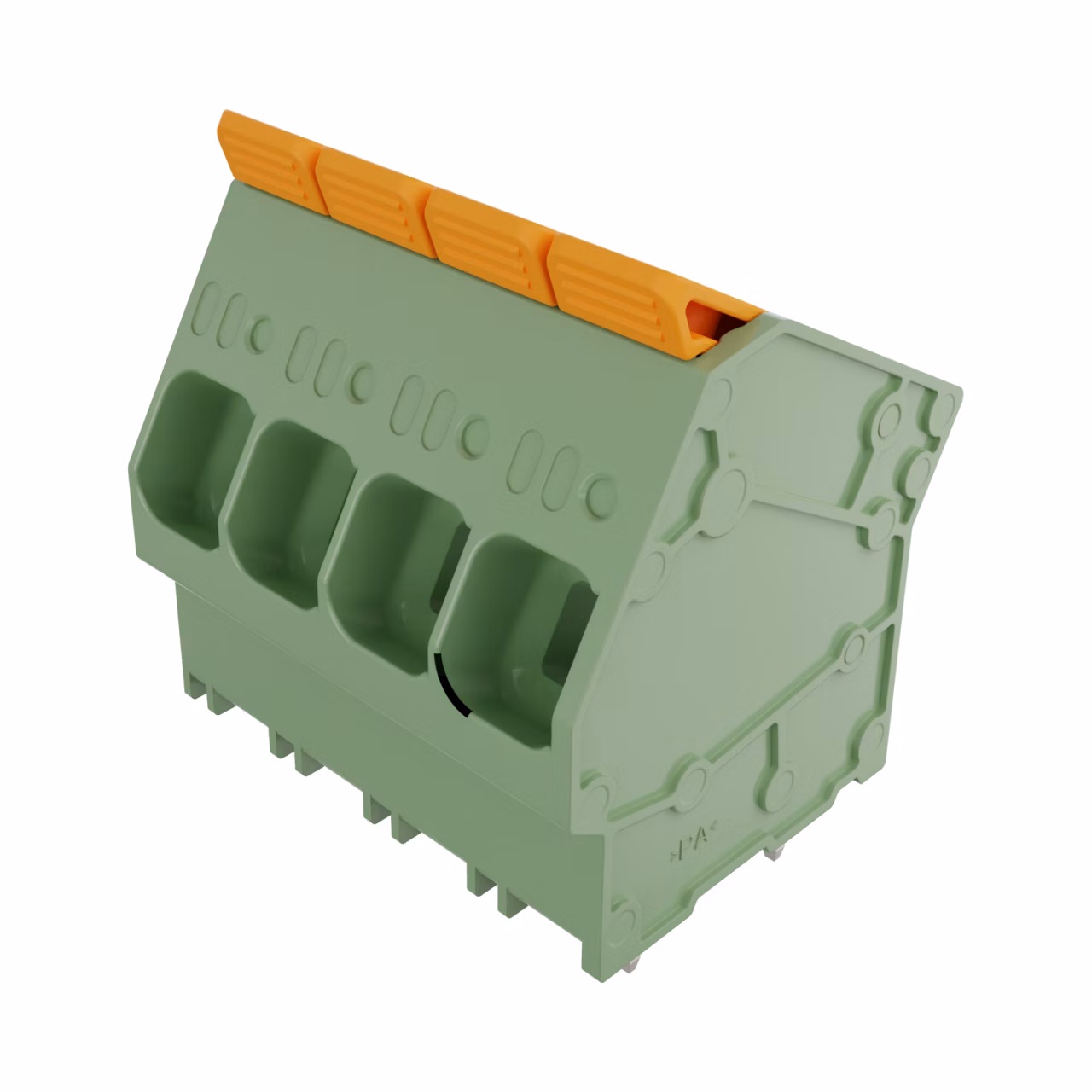 10.00mm Pitch Lever Activated Fixed Mount PCB Terminal Block, 35° Wire Entry, Bussed Terminals, 4 Circuits for sale