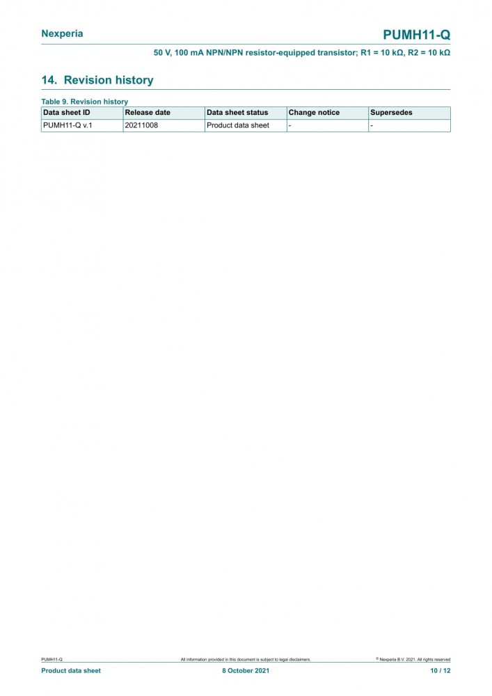 PUMH11-QX datasheet page 10