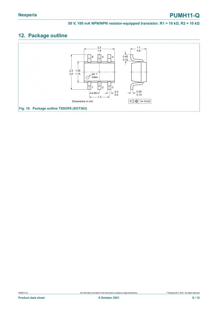 PUMH11-QX datasheet page 8