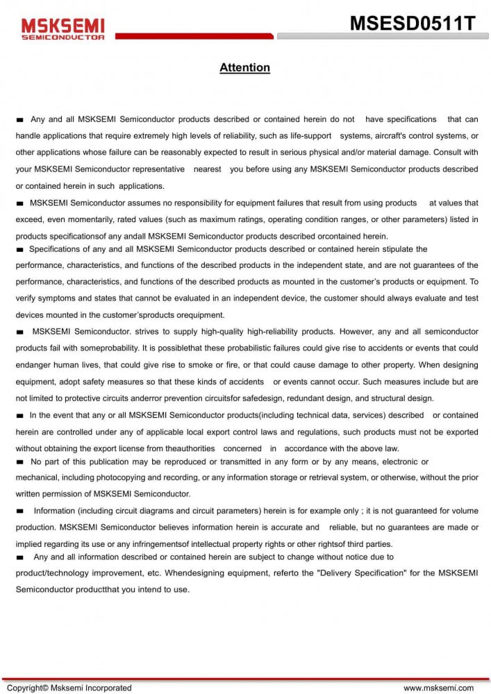MSESD0511T datasheet page 6