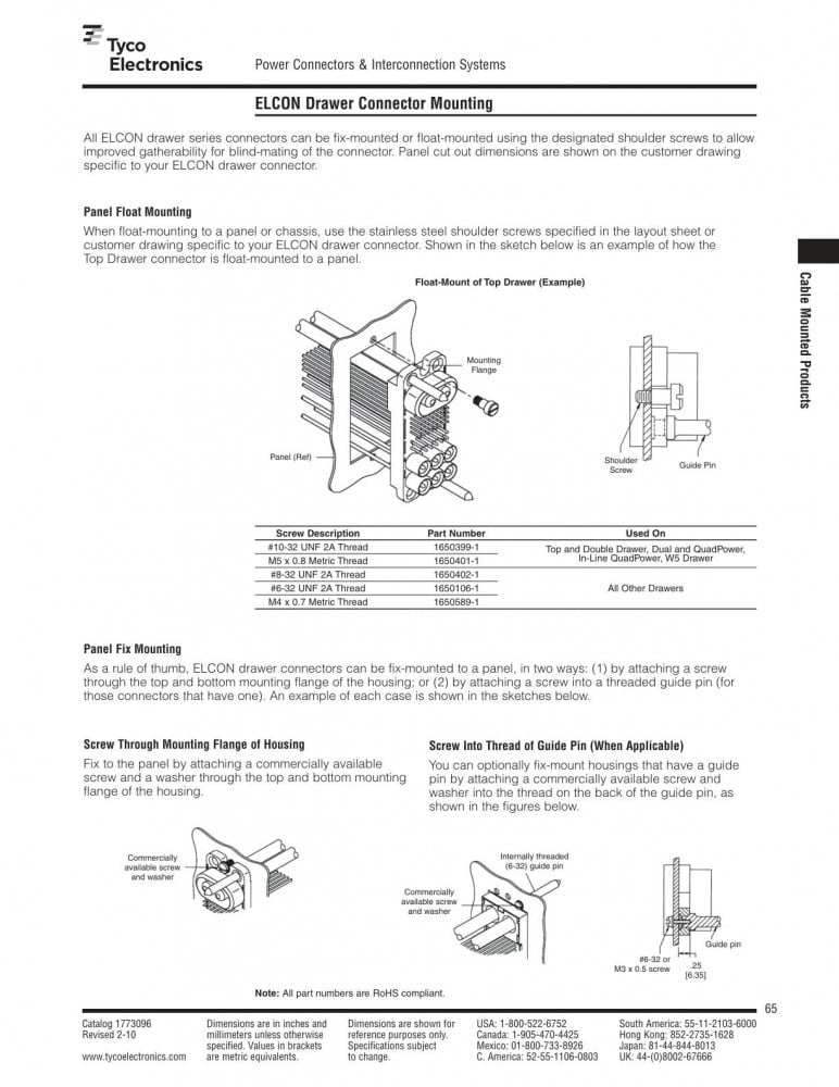 ELCON Drawer connector technical document page 4