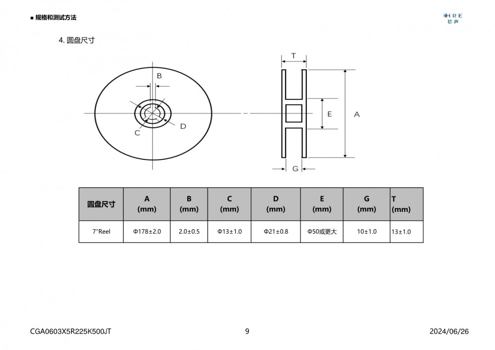 HRE MLCC specification page 9