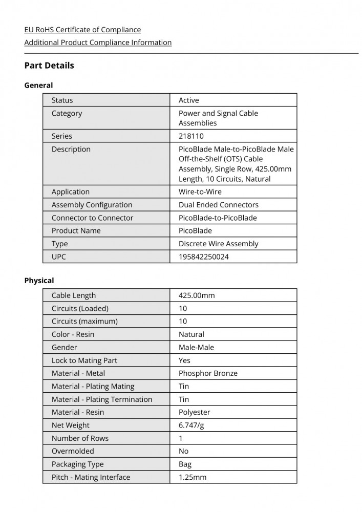 MOLEX 2181101004 drawing page 2