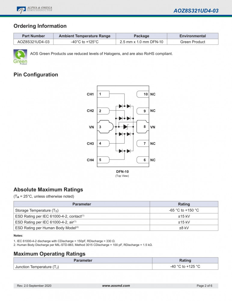 AOZ8S321UD4-03 datasheet page 2