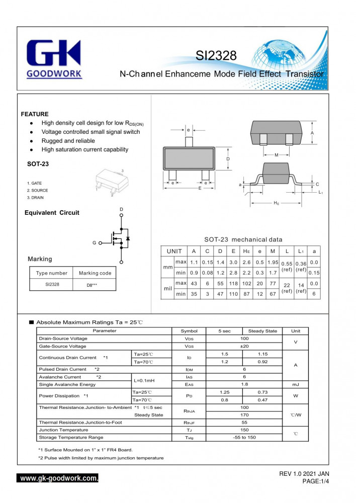SI2328 datasheet page 1