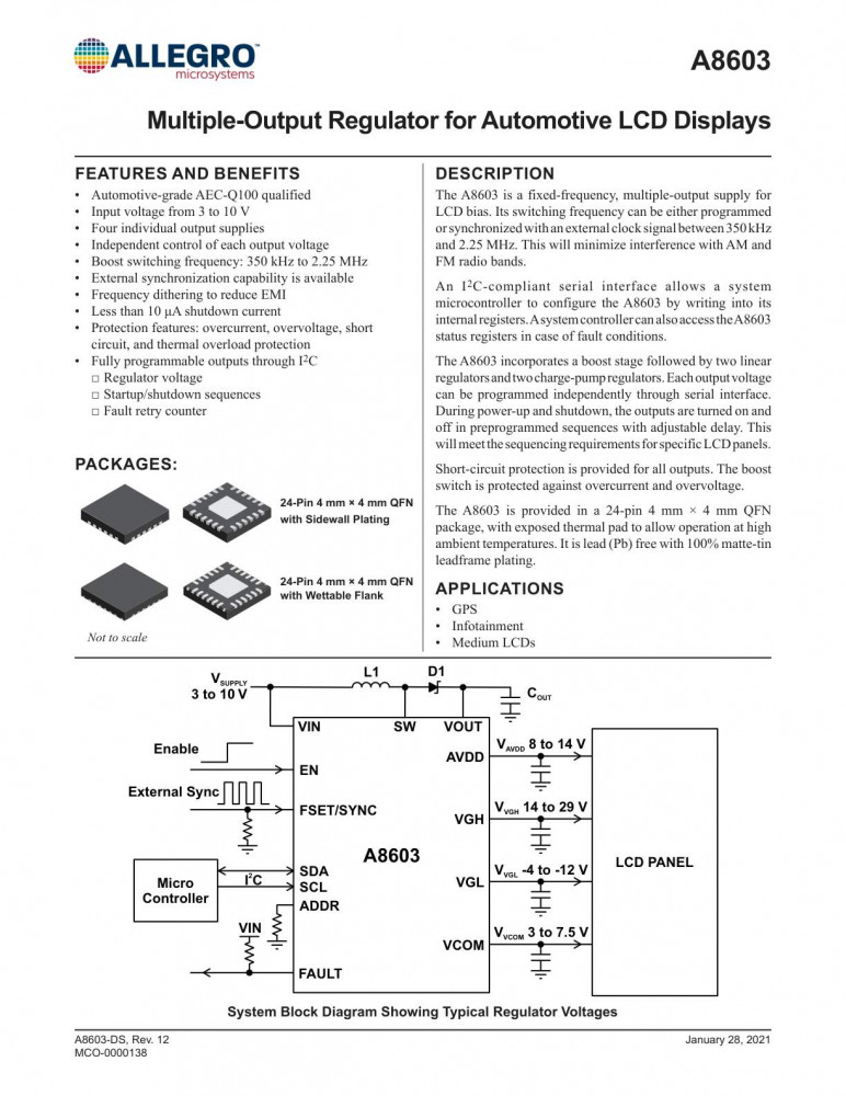 A8603 datasheet page 1
