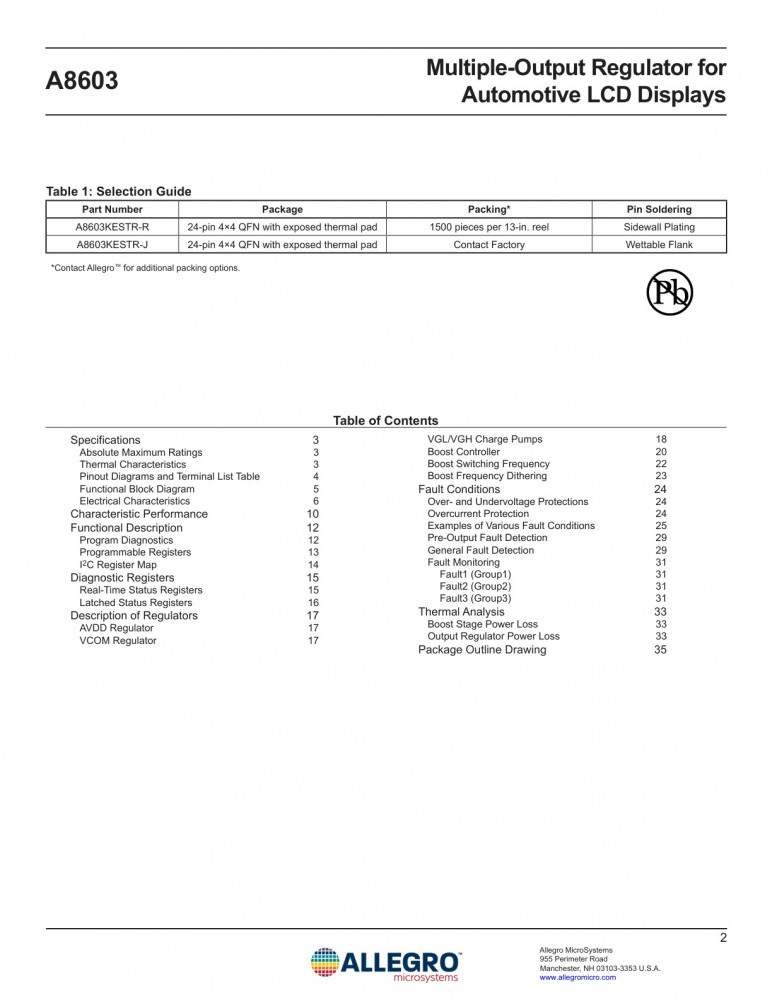 A8603 datasheet page 2