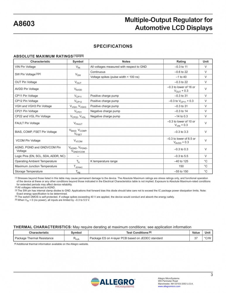 A8603 datasheet page 3