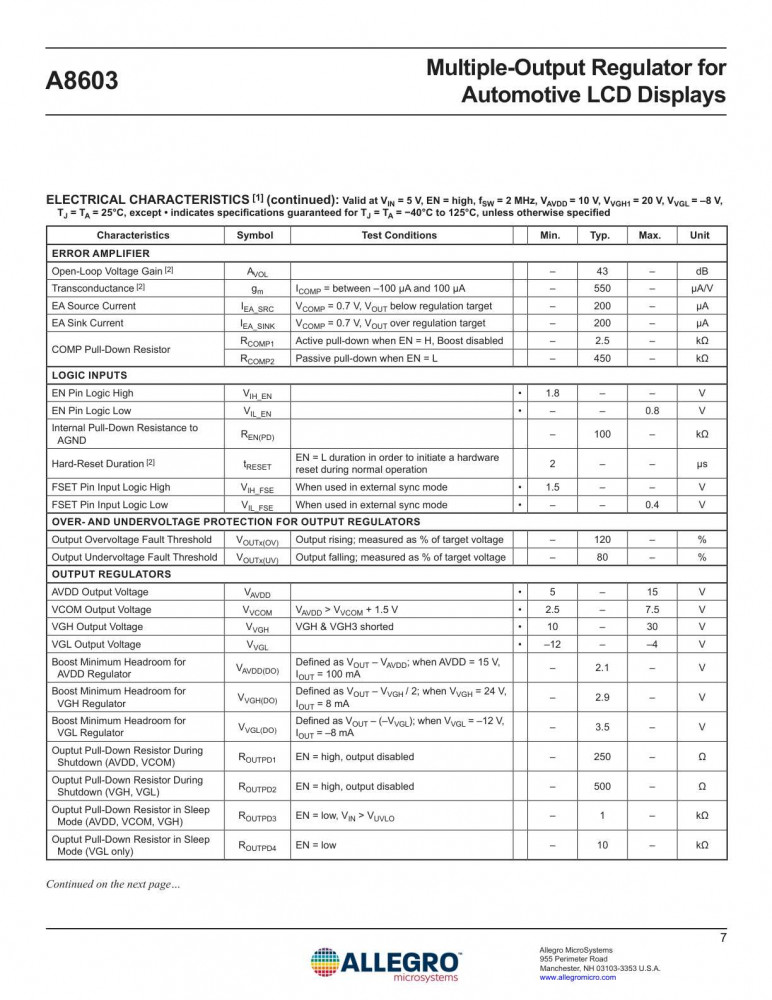 A8603 datasheet page 7