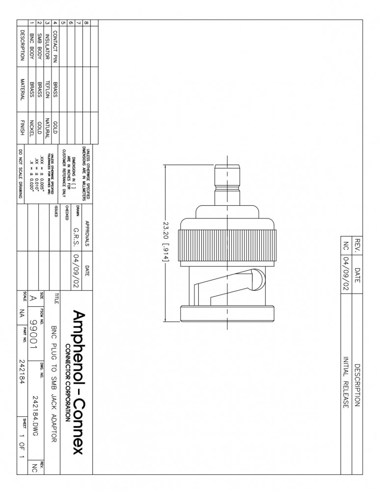 Amphenol 242184 technical drawing