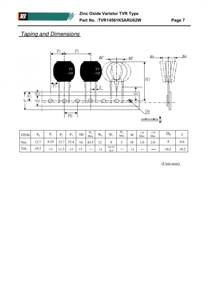 TVR14561K5ARU62W datasheet page 10