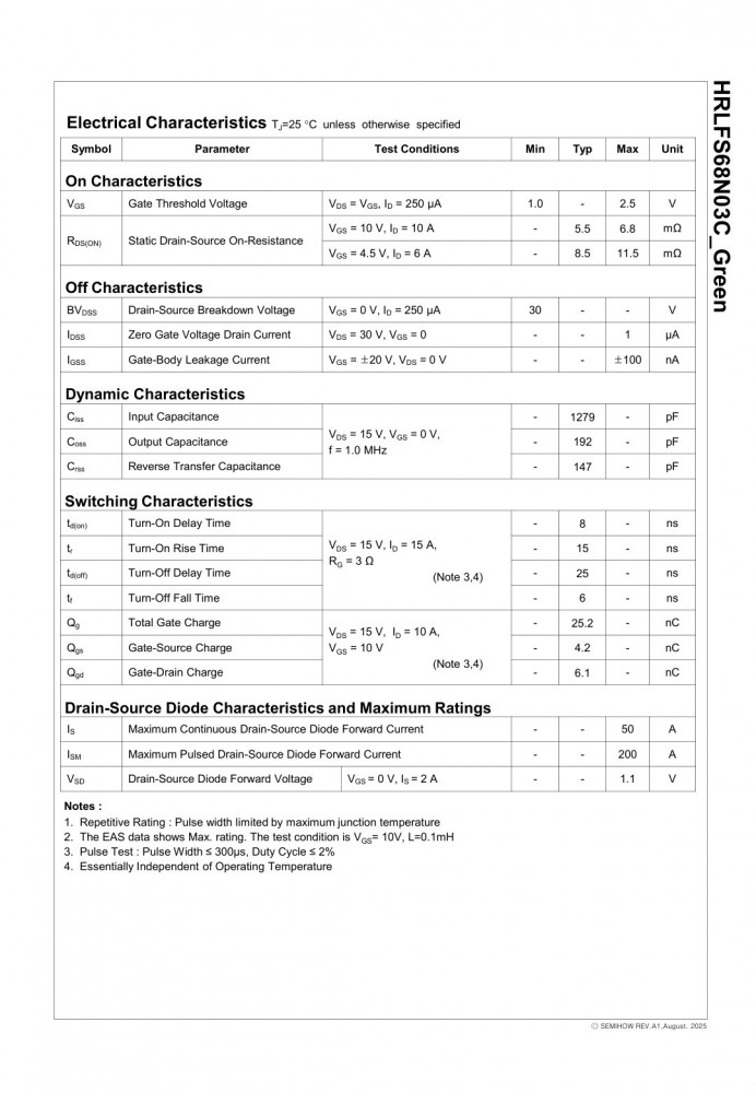 HRLFS68N03C datasheet page 2