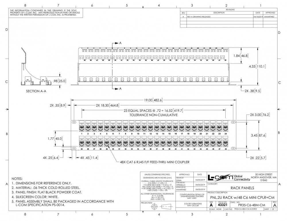 L-com PR35-C6-48M-CM engineering drawing