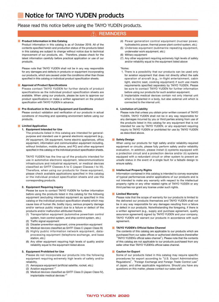 Technical catalog page 1