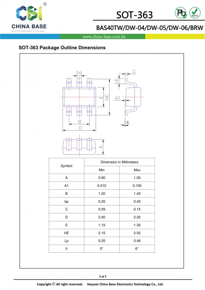 CBI BAS40DW-04 datasheet page 3