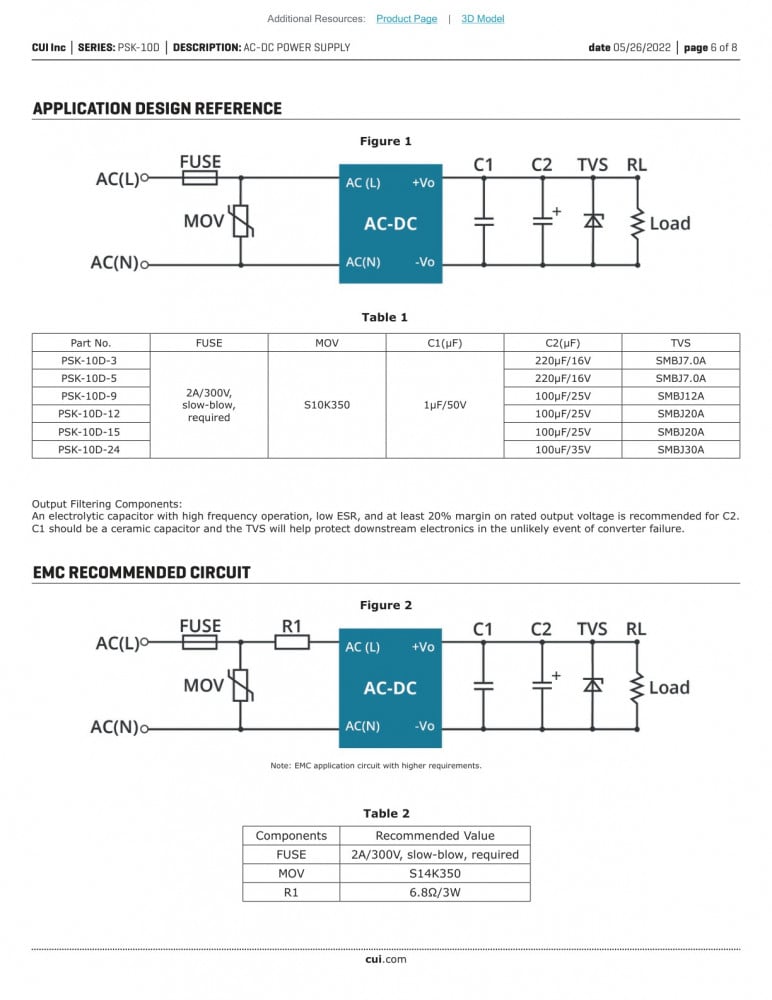 CUI PSK-10D datasheet page 6
