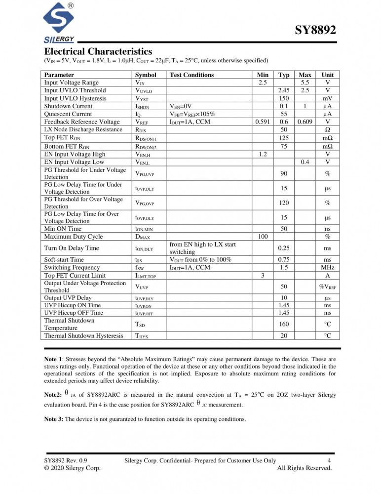 SY8892ARC datasheet page 4