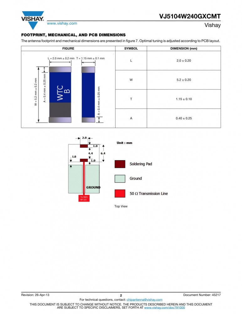 VJ5104W240GXCMT datasheet page 2