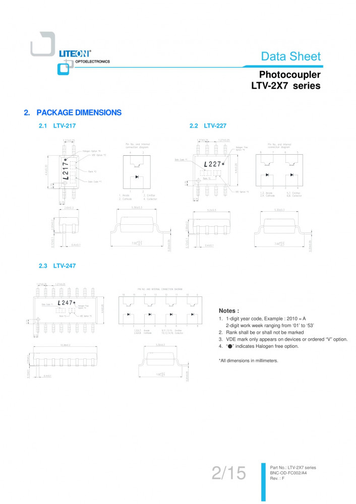 LITEON LTV-2X7 datasheet page 3