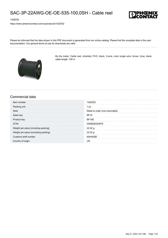 Phoenix Contact 1422032 document page 1