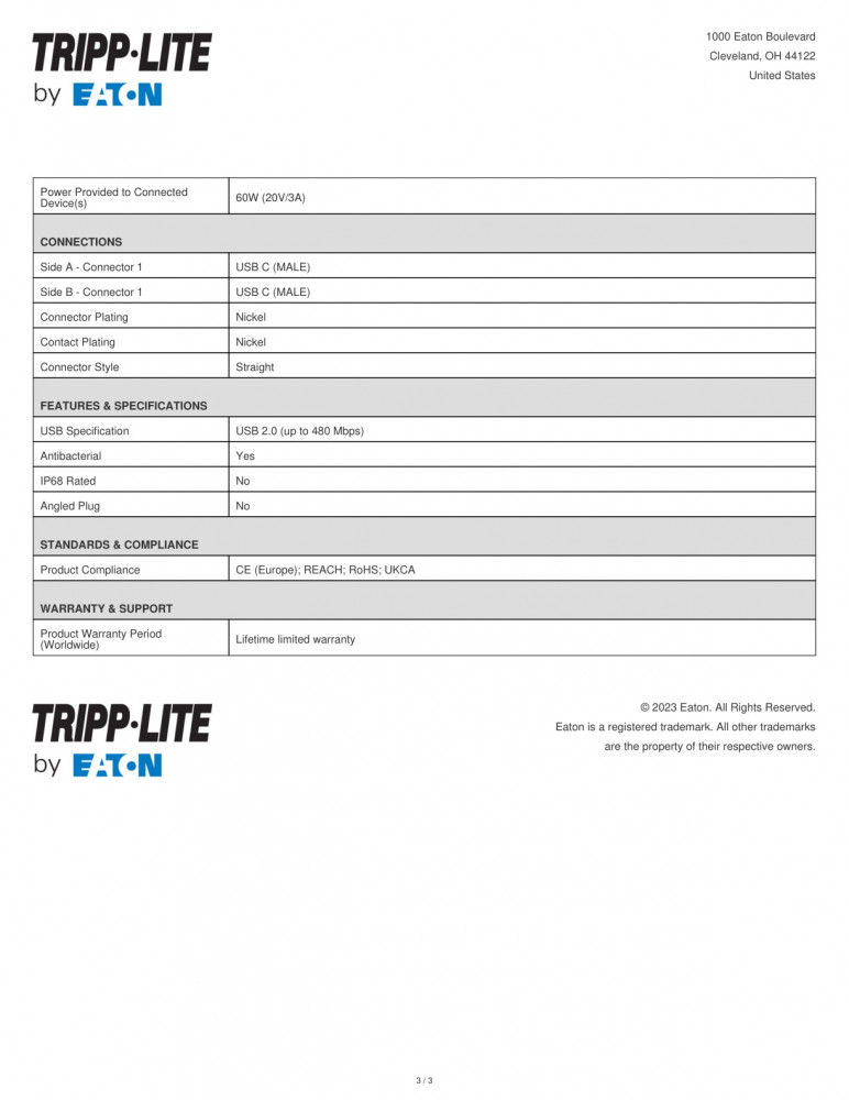 EATON U040AB-006-CSLB technical document page 3