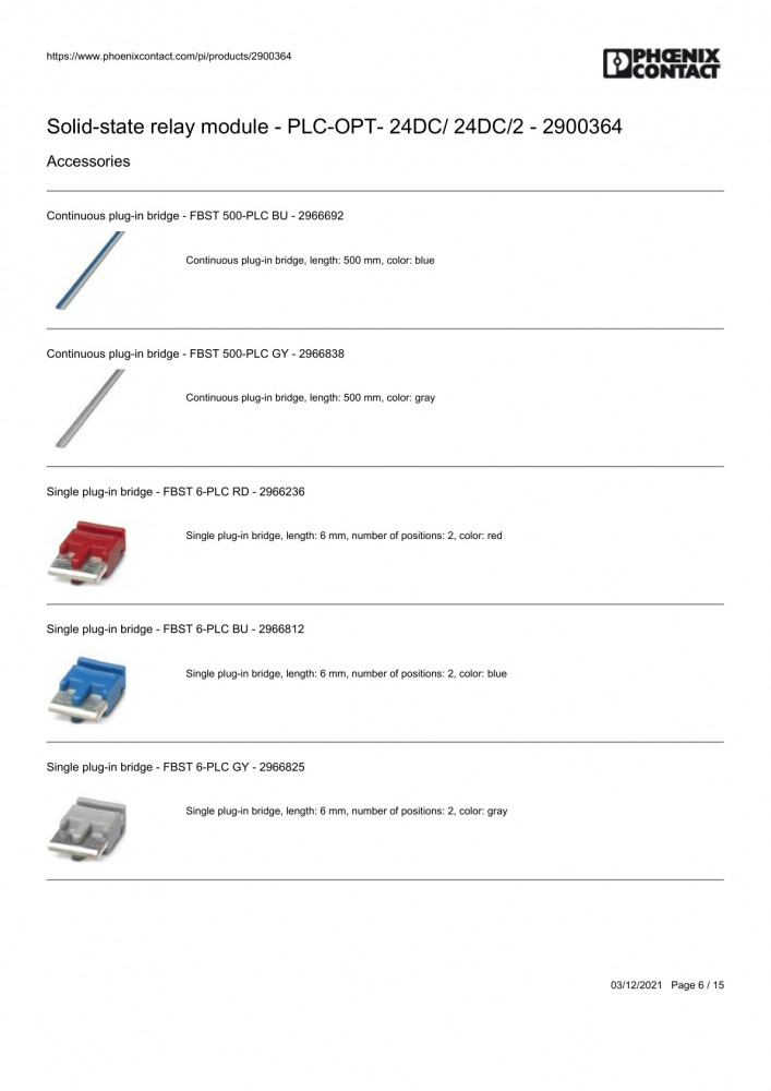 Phoenix Contact 2900364 technical document page 6