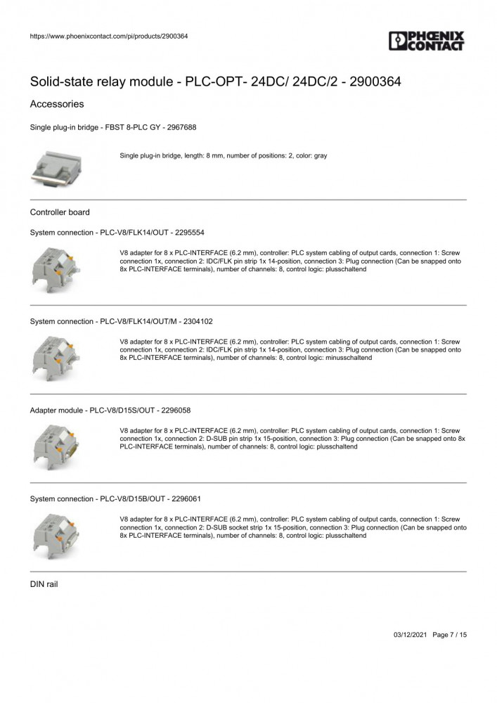 Phoenix Contact 2900364 technical document page 7
