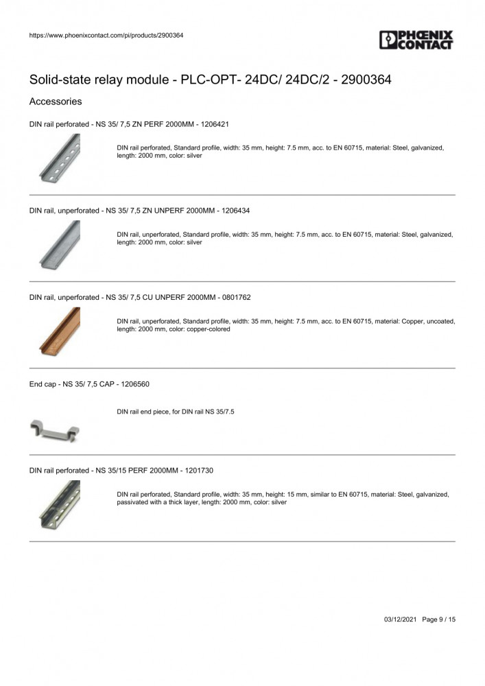 Phoenix Contact 2900364 technical document page 9