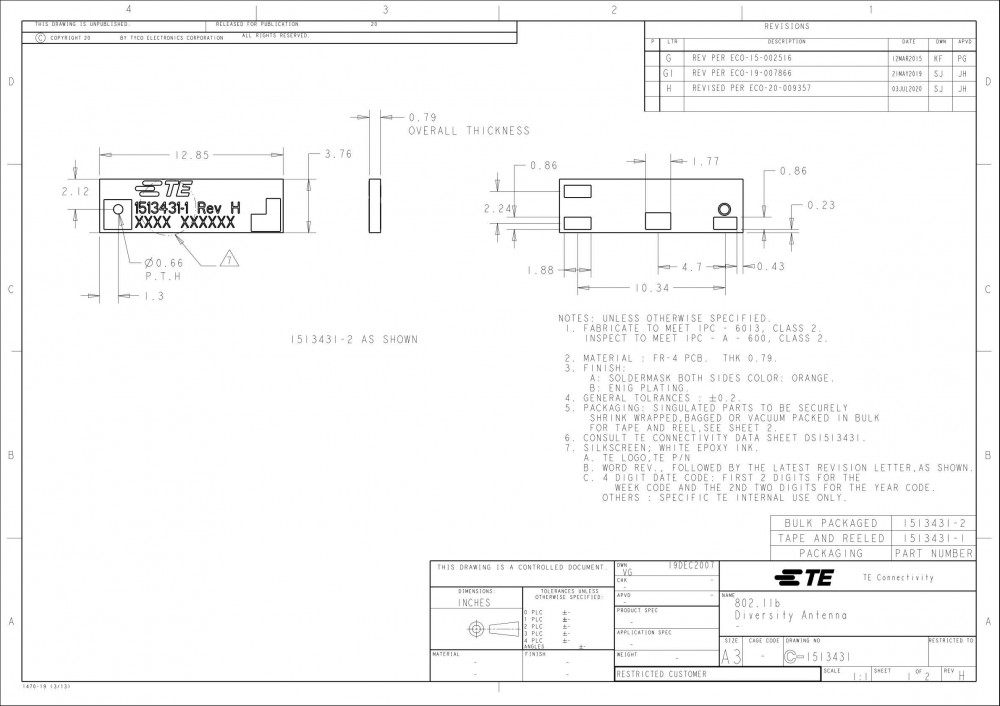 TE Connectivity drawing C-1513431, sheet 1