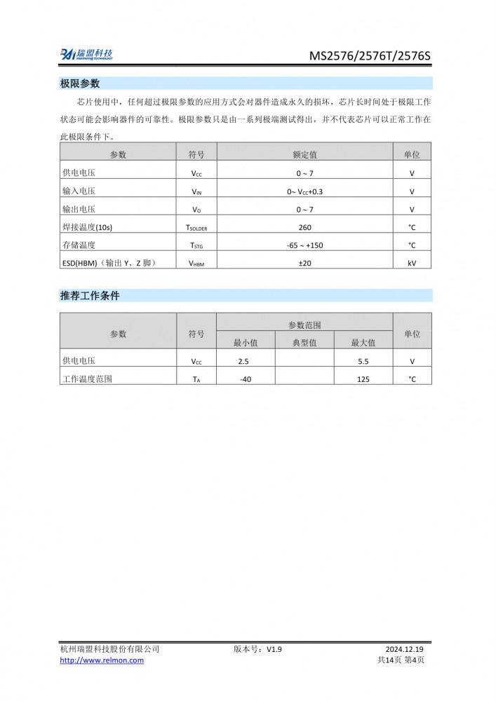 MS2576 datasheet page 4
